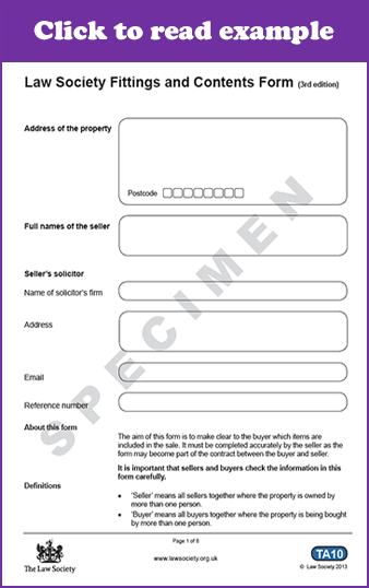 TA10 Law Society Fittings and Contents Form explained - news | SAM ...