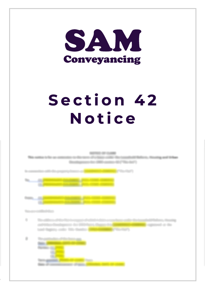 Section 42 Notice | Lease Extension | SAM Conveyancing