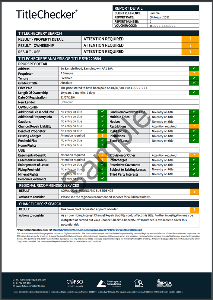 Title Check Report | SAM Conveyancing